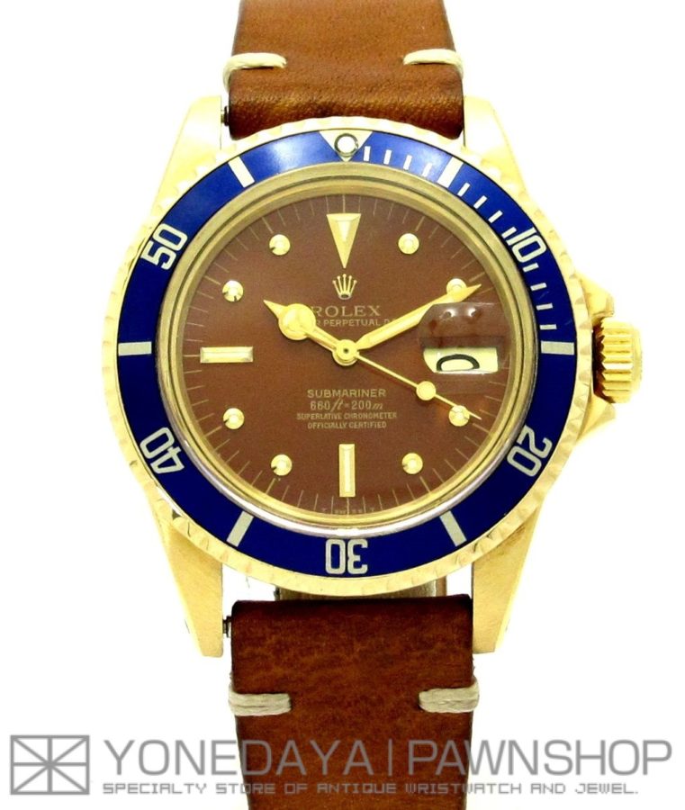 ロレックス（ROLEX） ”トロピカルダイヤル フジツボ ノンポリッシュ” サブマリーナ Ref-1680/8 K18YG無垢 Sir297＊＊＊＊（1970年製） 自動巻機械式ムーブ ...