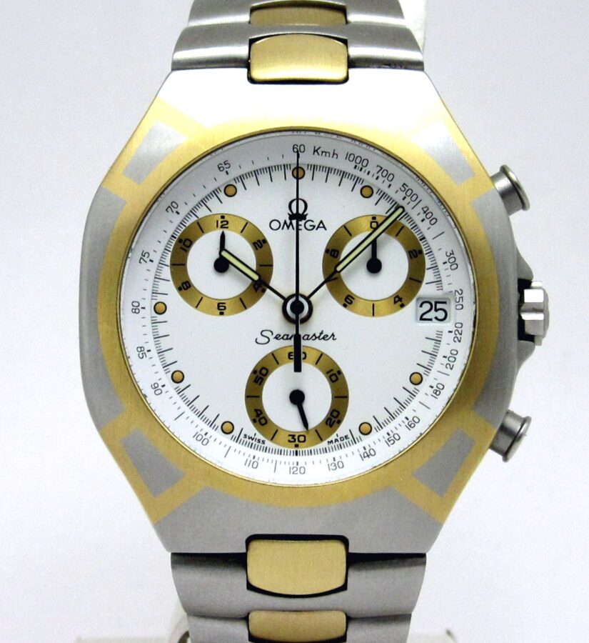 オメガ(OMEGA) ” シーマスター ポラリス クロノグラフ” SS/YG × SS/YG Ref.386-1031 クォーツクロノグラフ ...